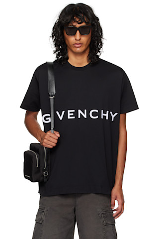 Givenchy: Black 'Givenchy' 4G Oversized T-shirt | SSENSE Canada