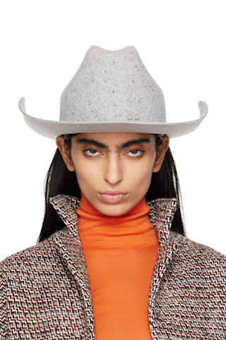 Gray Wool Felt Cowboy Fedora by Ruslan Baginskiy on Sale