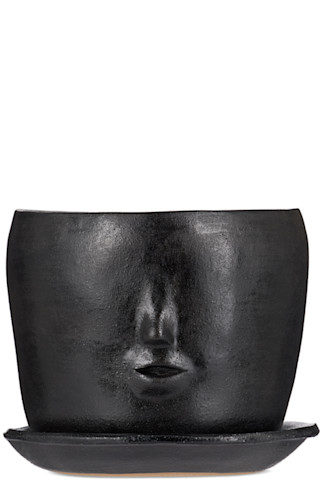 Black Ceramic Face Pot Set by Rami Kim Studio | SSENSE
