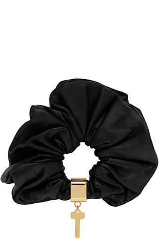 Black Key Charm Leather Scrunchie by We11done on Sale