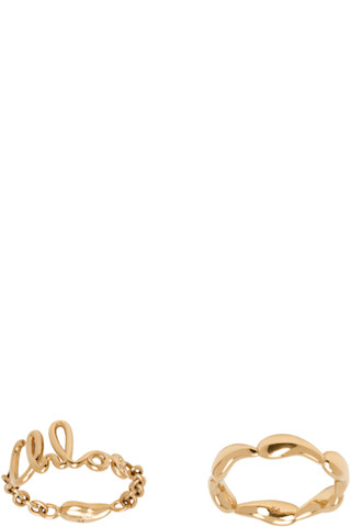 Chloé: Gold 'The Chloé Iconic' Ring Set | SSENSE