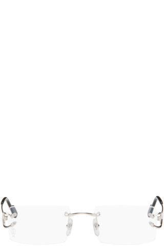 Cartier: Silver Rimless Glasses | SSENSE