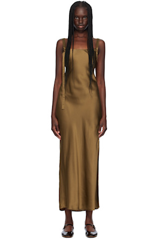 Tan Catania String Maxi Dress by The Garment on Sale
