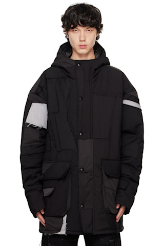Black Fragmented Jacket by Who Decides War on Sale