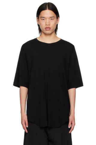 Black Basic T-Shirt by Julius on Sale