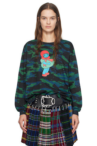 Blue & Green Proto Camo Long Sleeve T-Shirt by Chopova Blue & Green Proto Camo Long Sleeve T-Shirt by Chopova