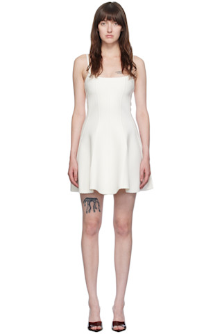 Fleur du Mal: White Flared Minidress | SSENSE UK