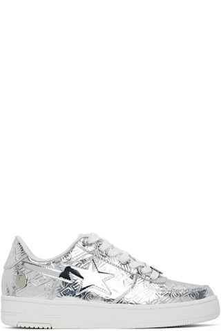 BAPE: Silver BAPE STA #5 Sneakers | SSENSE UK