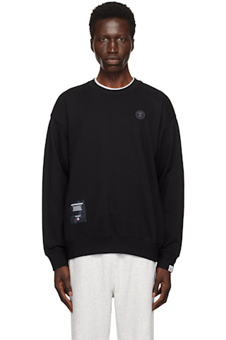 Black 'AAPE Now' Sweatshirt by AAPE by A Bathing Ape on Sale