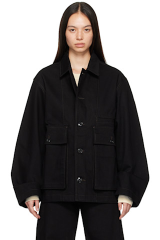 LEMAIRE: ブラック ボクシー デニムジャケット | SSENSE 日本 LEMAIRE: ブラック ボクシー デニムジャケット | SSENSE 日本