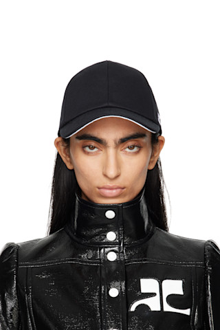 Black Signature AC Cotton Cap by Courrèges on Sale