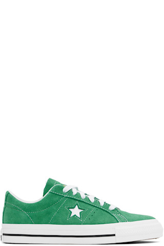 Green CONS One Star Pro Low Top Sneakers by Converse on Sale