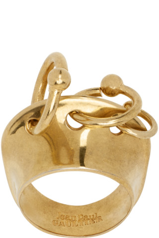 Jean Paul Gaultier: Gold Multiple Loops Ring | SSENSE