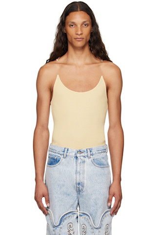 Beige Invisible Strap Tank Top by Y/Project on Sale