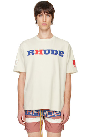 Off-White Racing T-shirt by Rhude on Sale