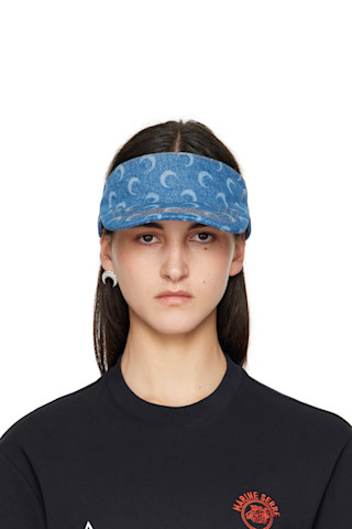 Marine Serre: Blue Moon Laser Denim Visor Cap | SSENSE
