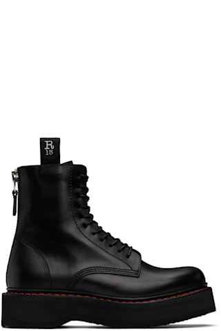 R13: Black Single Stack Boots | SSENSE