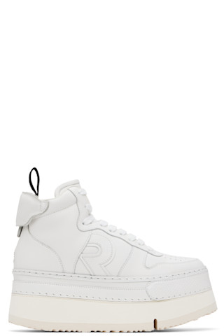 R13: White Riot Leather High Top Sneakers | SSENSE
