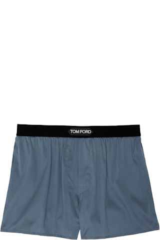 TOM FORD: Gray Silk Boxers | SSENSE