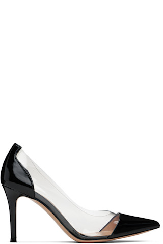 Black Plexi 85 Heels by Gianvito Rossi on Sale