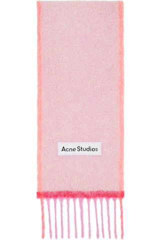Acne Studios: Pink Narrow Wool Mohair Scarf | SSENSE Canada
