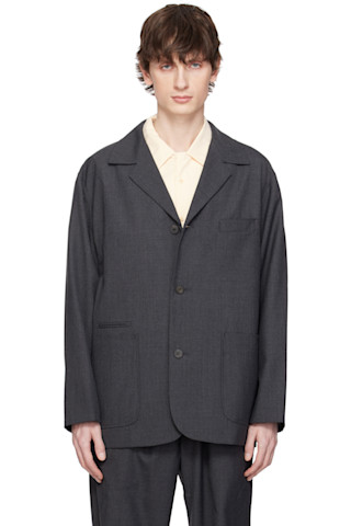 DOCUMENT: グレー English Wool 3ボタン テーラードジャケット DOCUMENT: グレー English Wool 3ボタン テーラードジャケット