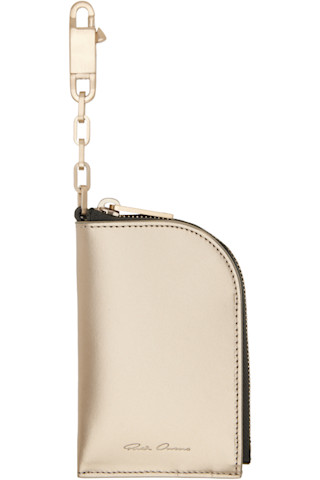 Gold Hollywood Hook Wallet by Rick Owens on Sale