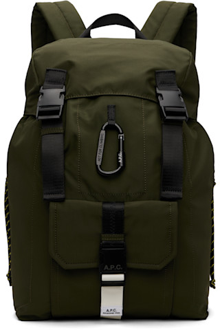 A.P.C.: Khaki Trek Backpack | SSENSE Canada