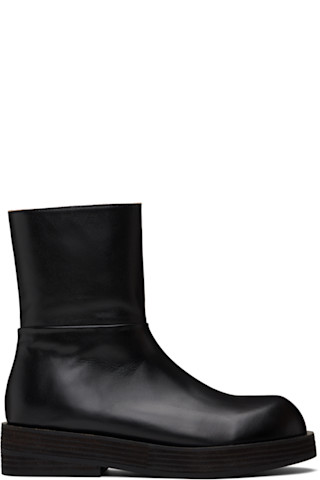 COOR: Black Round Toe Low Cut Boots | SSENSE