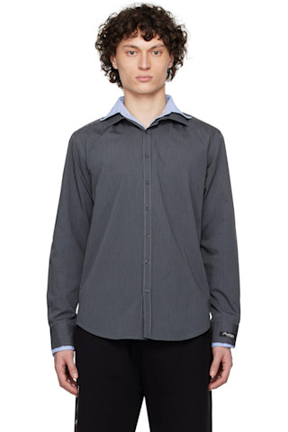 Blue Double Layer Shirt by Prototypes on Sale