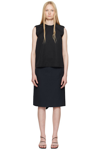 Black Shoulder Loop Top by LII on Sale