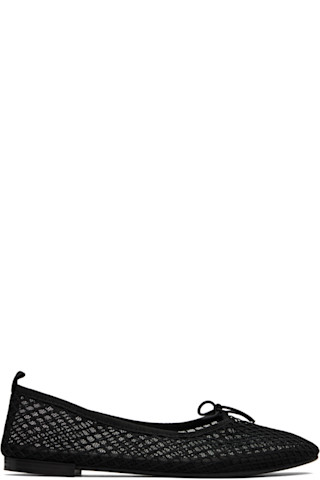 Repetto: Black Garance Transparent Rubber Sole Ballerina Flats | SSENSE