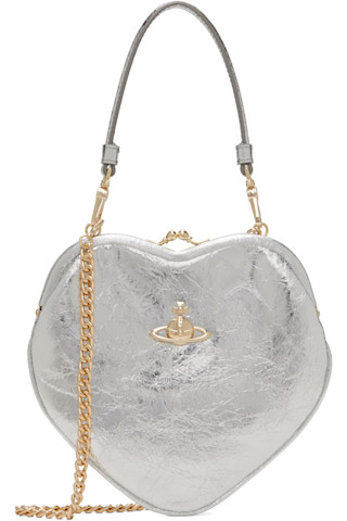 Vivienne Westwood: Silver Belle Heart Frame Bag | SSENSE