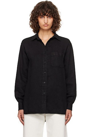 The Row: Black Nesson Denim Shirt | SSENSE