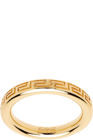 Gold Greca Ring by Versace on Sale