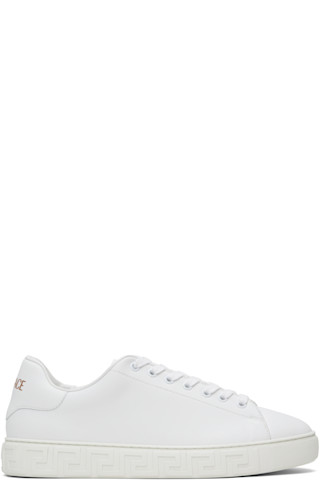 Versace: White Greca Sneakers | SSENSE