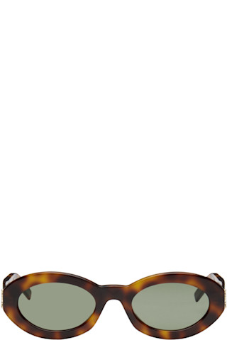 Saint Laurent: Brown SL M136 Sunglasses | SSENSE Canada