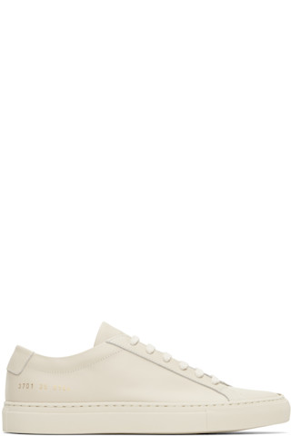 Common Projects: Beige Original Achilles Low Sneakers | SSENSE Canada