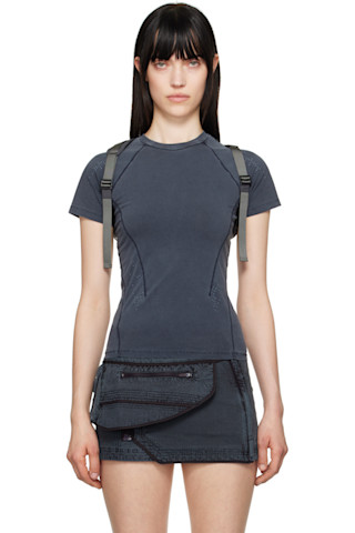 Gray Dyed Backstrap T-shirt by HYEIN SEO on Sale
