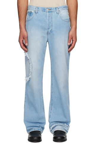 Blue Circle Window Jeans by Edward Cuming on Sale