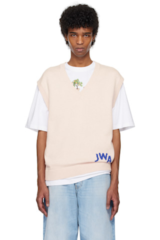 Pink 'JWA' V-Neck Vest by JW Anderson on Sale