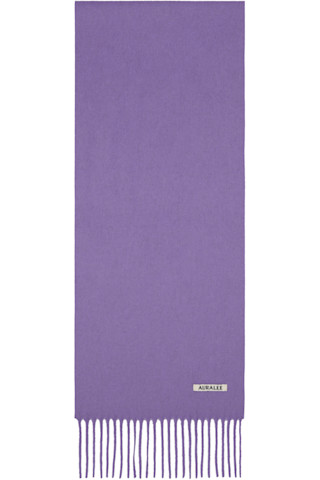 Purple Baby Cashmere Long Stole Scarf by AURALEE on Sale