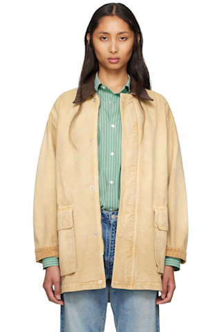 AURALEE: Beige Organic Cotton Duck Jacket | SSENSE AURALEE: Beige Organic Cotton Duck Jacket | SSENSE