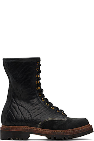 visvim: Black Scout Plain Toe Hi-Folk Boots | SSENSE visvim: Black Scout Plain Toe Hi-Folk Boots | SSENSE