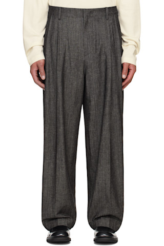 LE17SEPTEMBRE: Gray Two Tuck Wide Trousers | SSENSE
