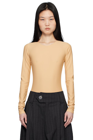 ABRA: Beige 'Body' Bodysuit | SSENSE