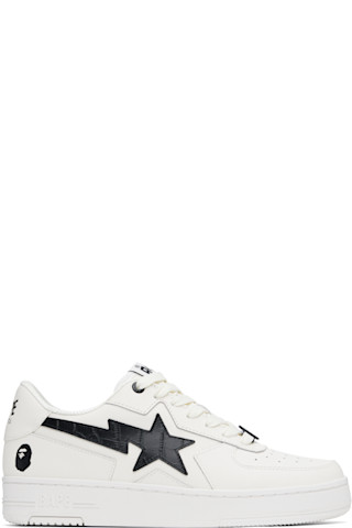 BAPE: White & Black 'BAPE' STA Icon #1 Sneakers | SSENSE UK
