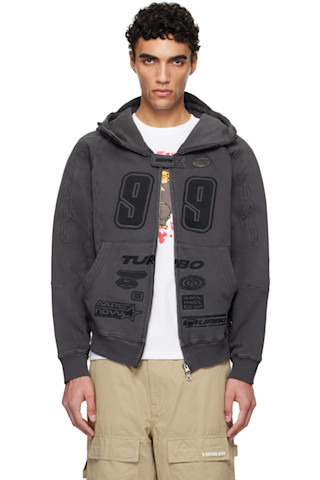 Pull à capuche Main noir à glissière et à logos AAPE by A Bathing Ape ...