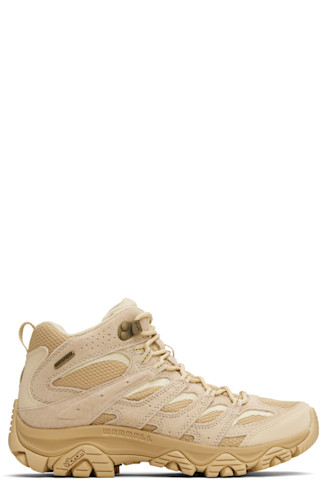 Beige Moab 3 Mid Waterproof Boots by Merrell 1TRL on Sale