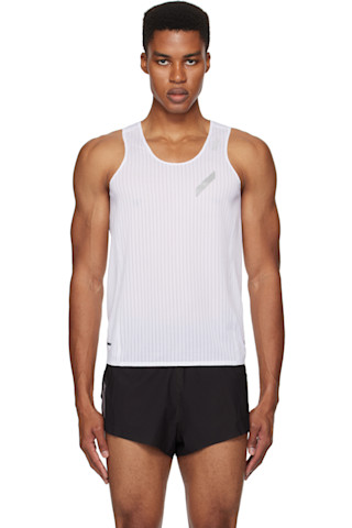 White Race Tank Top by Soar Running on Sale